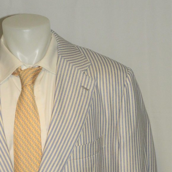 Kiton | Suits & Blazers | Kiton Bespoke Vicuna Blend White Blue Stripe ...